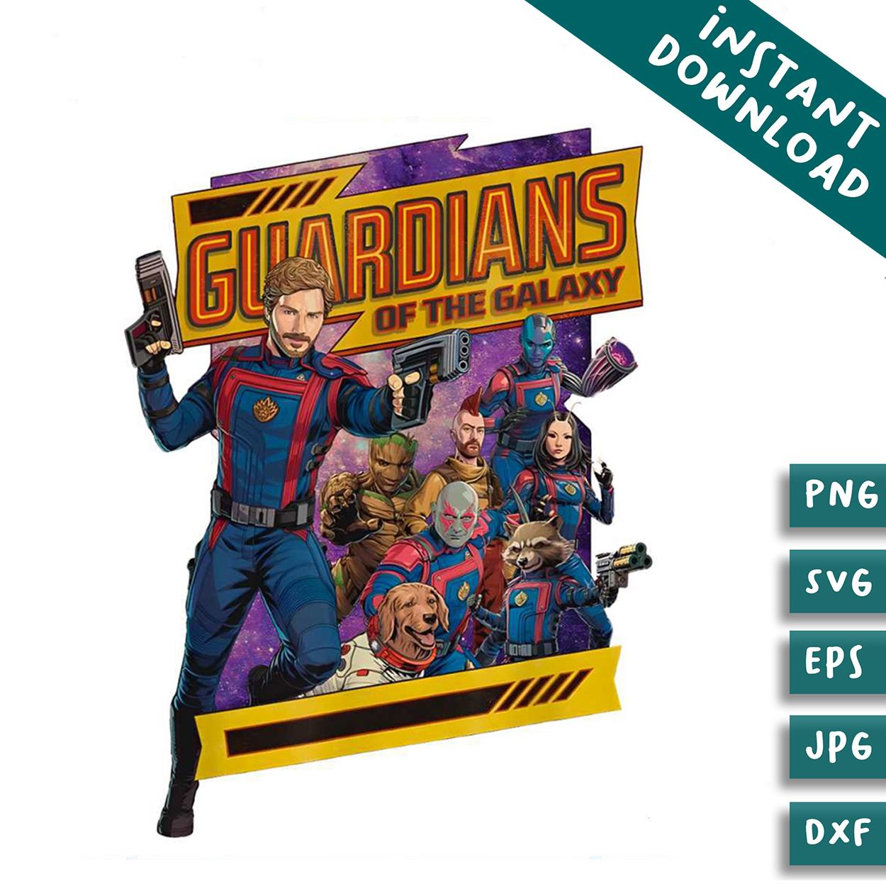 Guardians of the Galaxy Volume 3 PNG Sublimation Design | Inspire Uplift