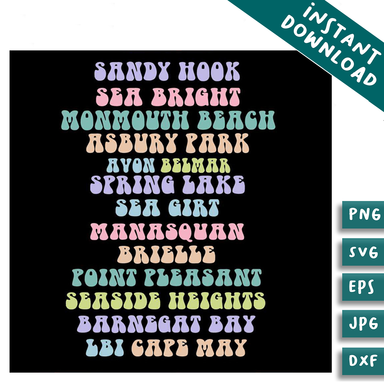 Retro Jersey Shore Beach Vacation NJ Shore SVG Cutting Files - Inspire ...