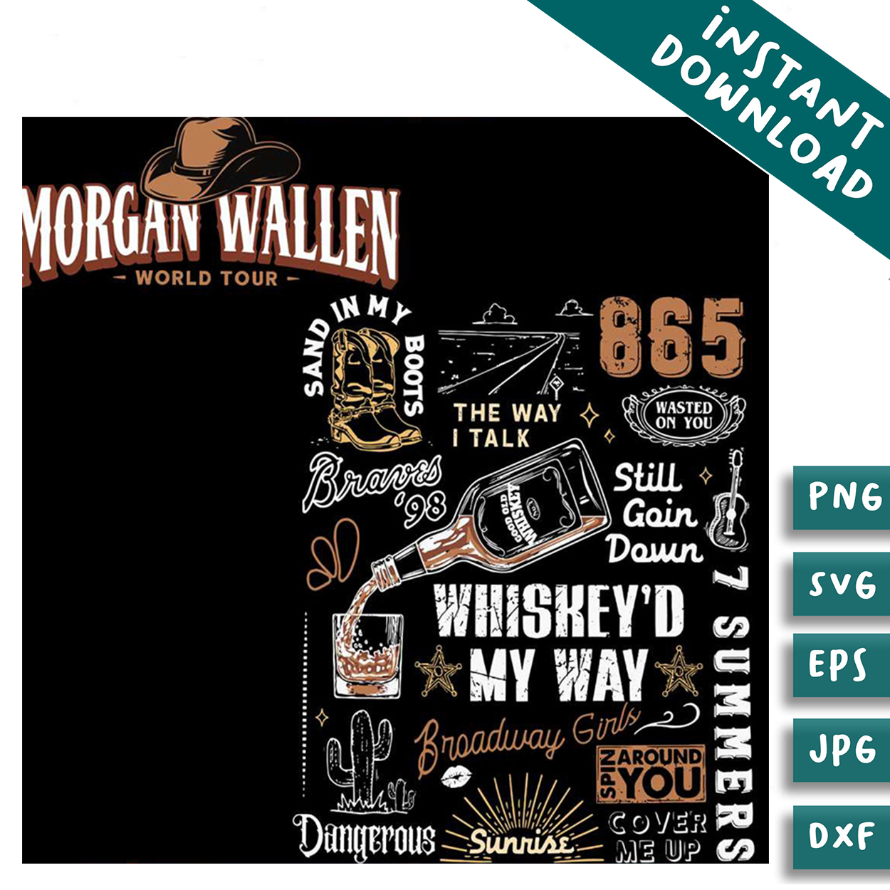 Vintage Wallen Western Morgan Wallen World Tour SVG | Inspire Uplift