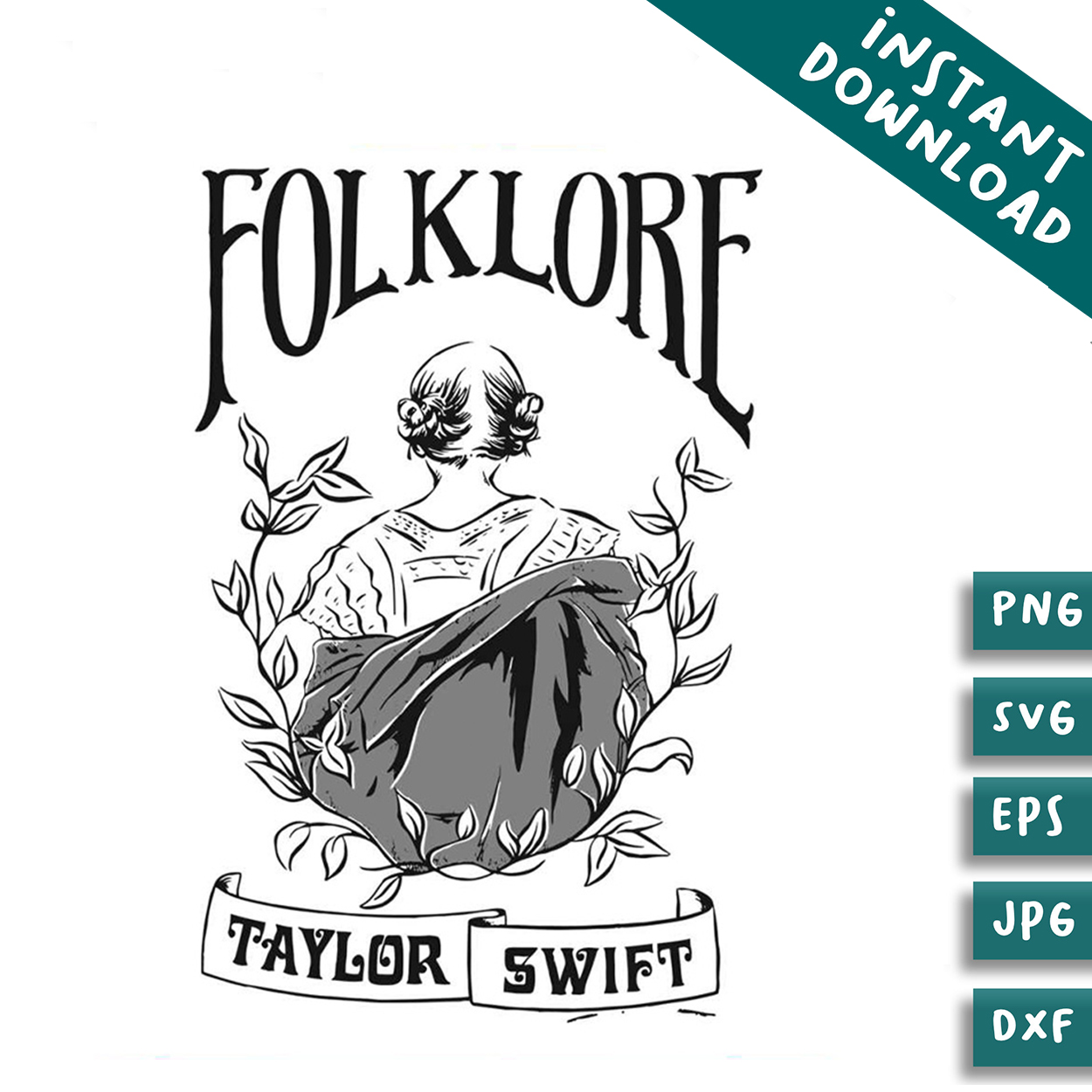 Vintage Taylor Swift Folklore Art SVG Design | Inspire Uplift