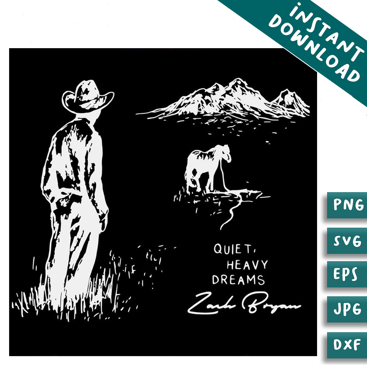 Quiet Heavy Dreams Album Zach Bryan SVG - Inspire Uplift