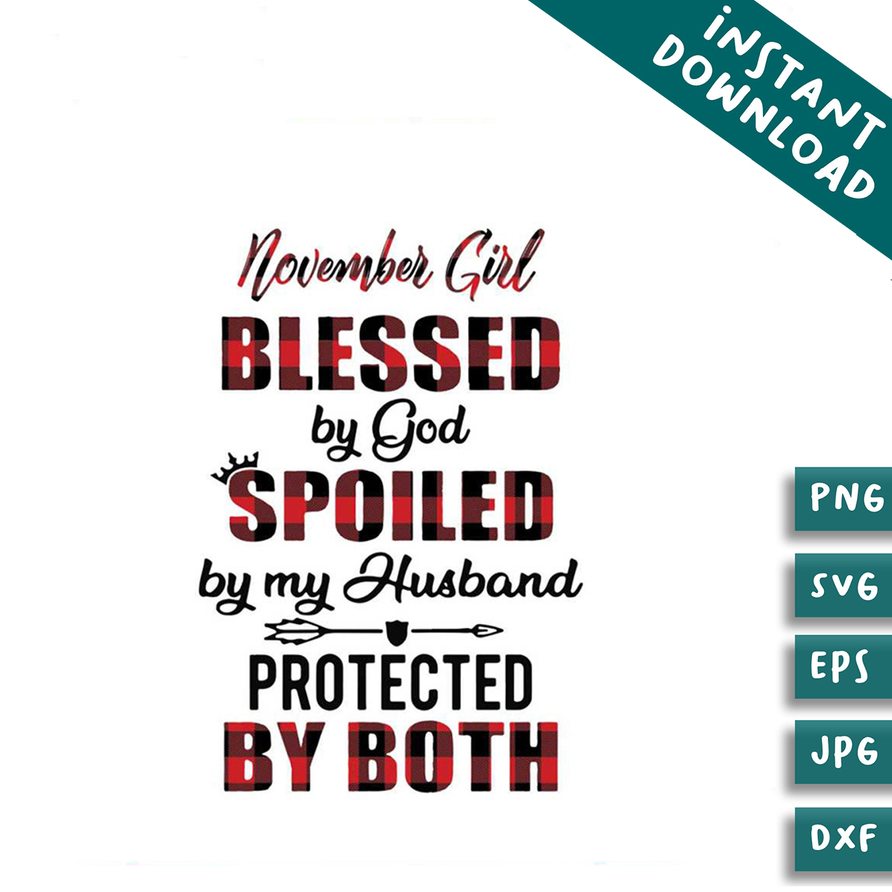 November Girl Blessed By God SVG | Inspire Uplift