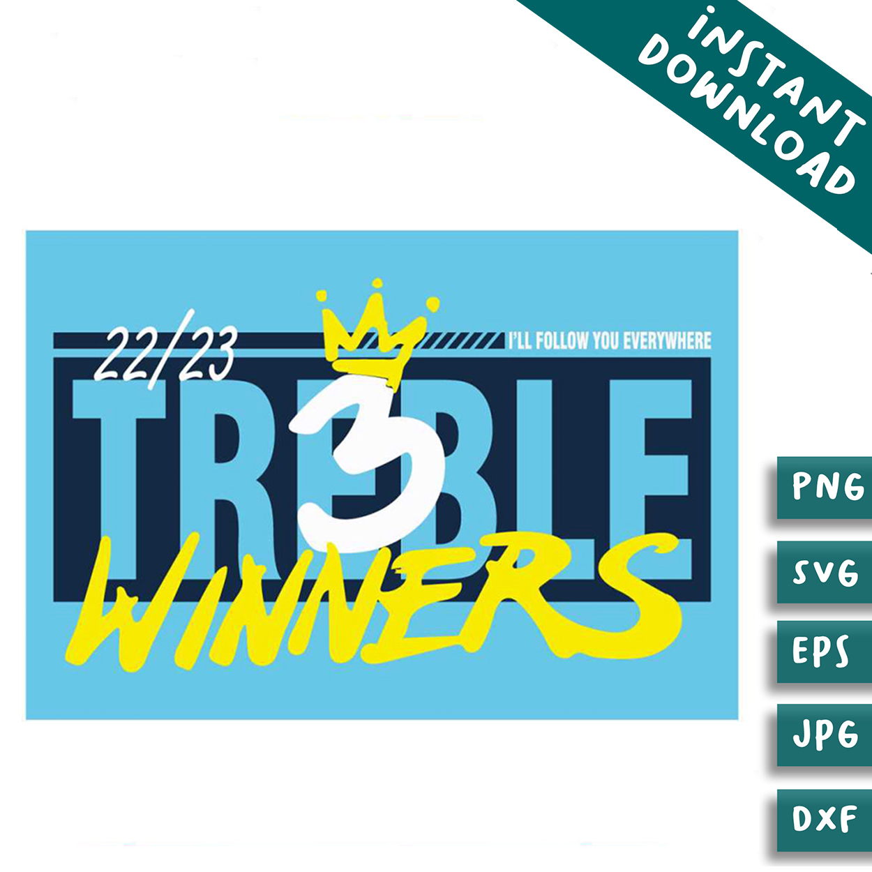 Manchester City Treble Winners 2024 SVG Design | Inspire Uplift