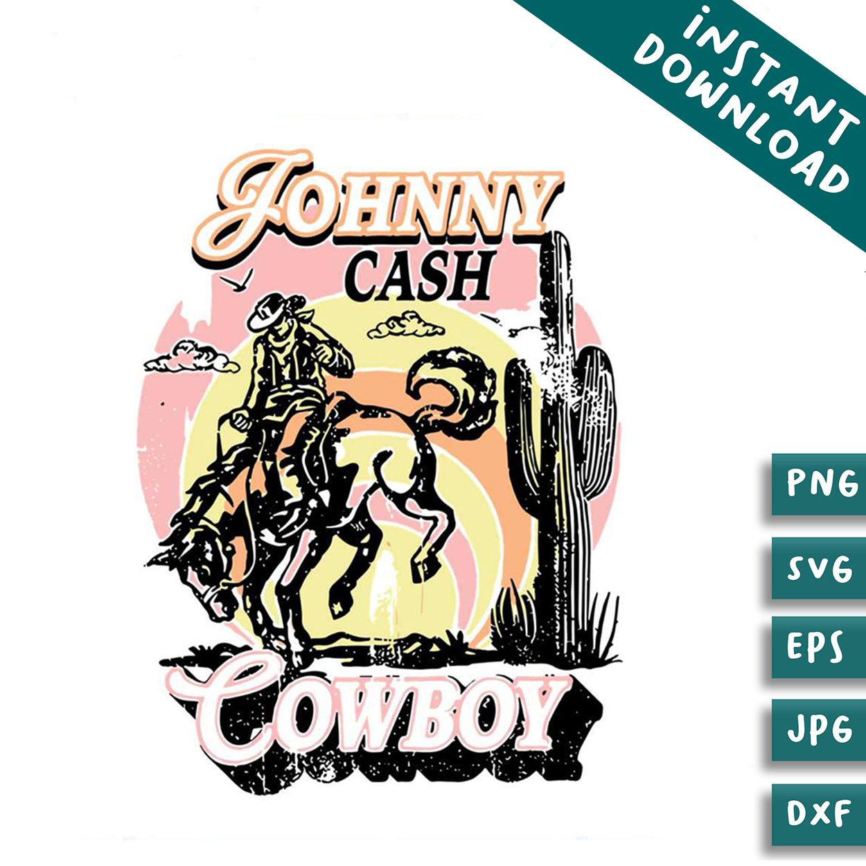 Johnny Cash Cowboy Western Country Music SVG | Inspire Uplift