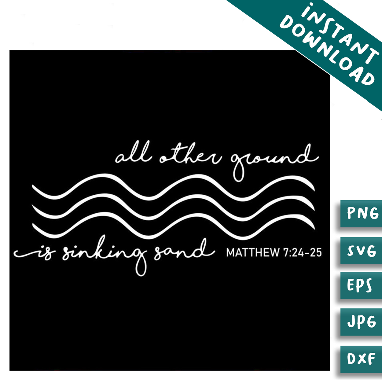Hymn Lyrics SVG All Other Ground Is Sinking Sand SVG | Inspire Uplift