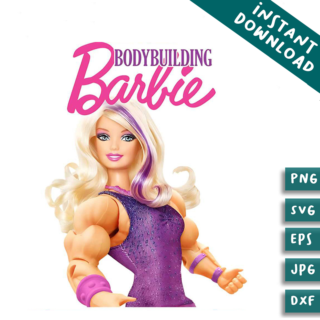 Bodybuilding Barbie PNG Barbie Workout PNG Silhouette | Inspire Uplift
