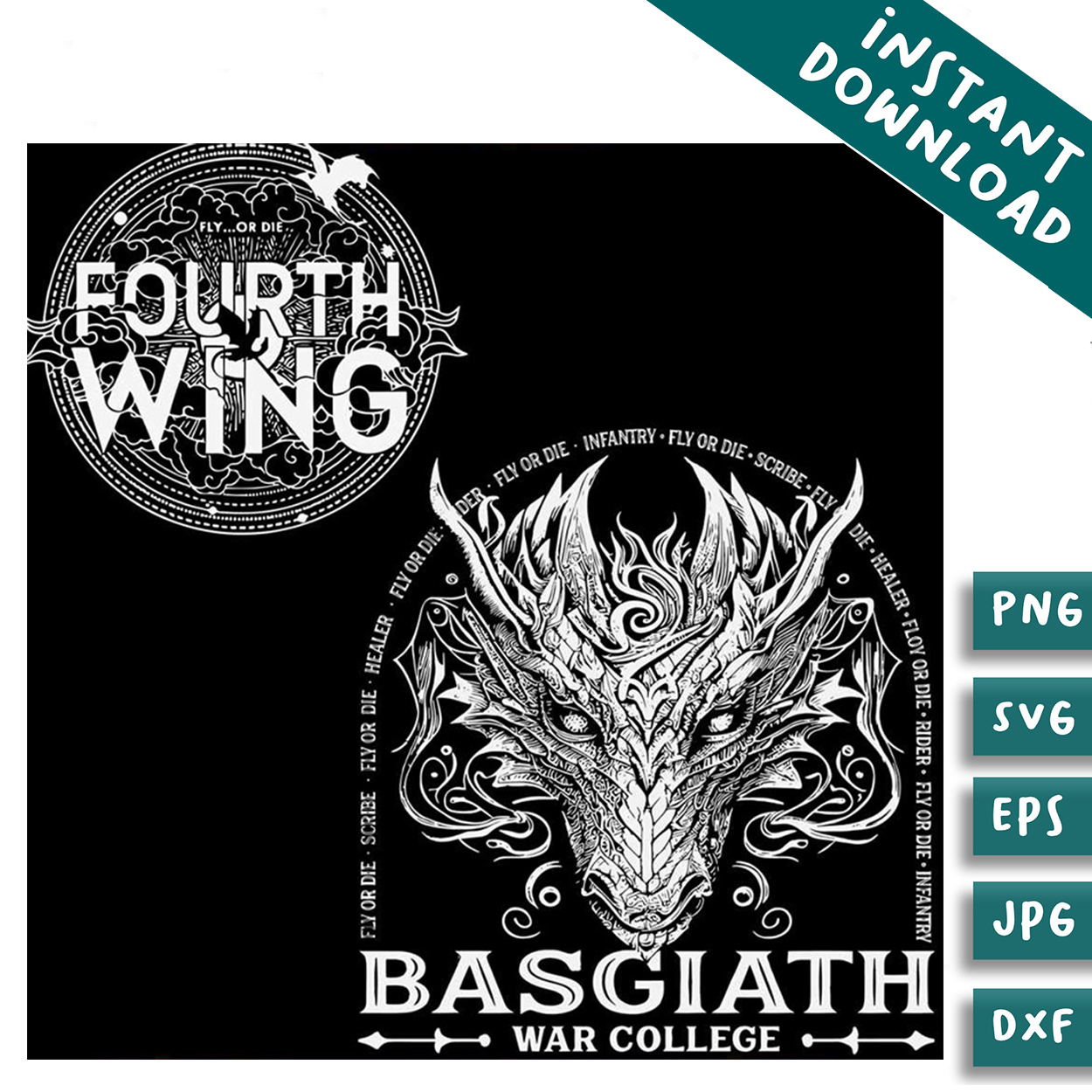 Basgiath War College Fourth Wing Novel SVG | Inspire Uplift
