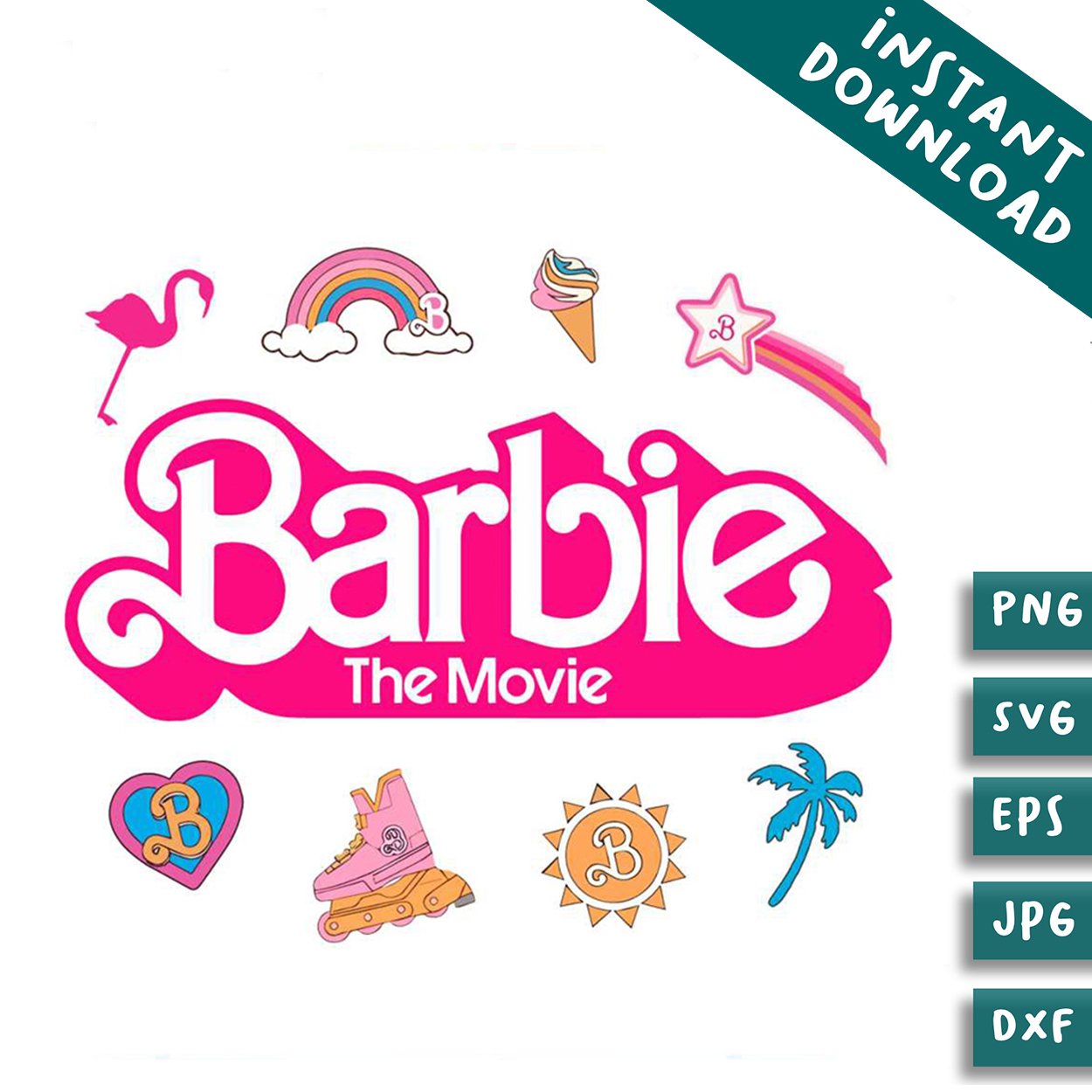 Barbie The Movie Icons SVG Barbie Movie SVG - Inspire Uplift