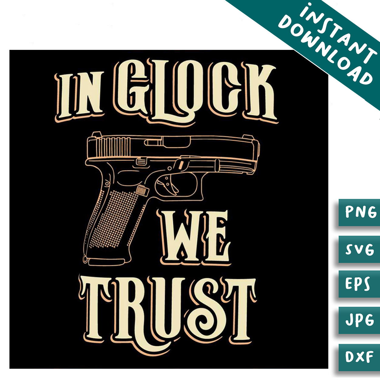 In Glock We Trust svg bundles Gun Quote svg bundles Design | Inspire Uplift
