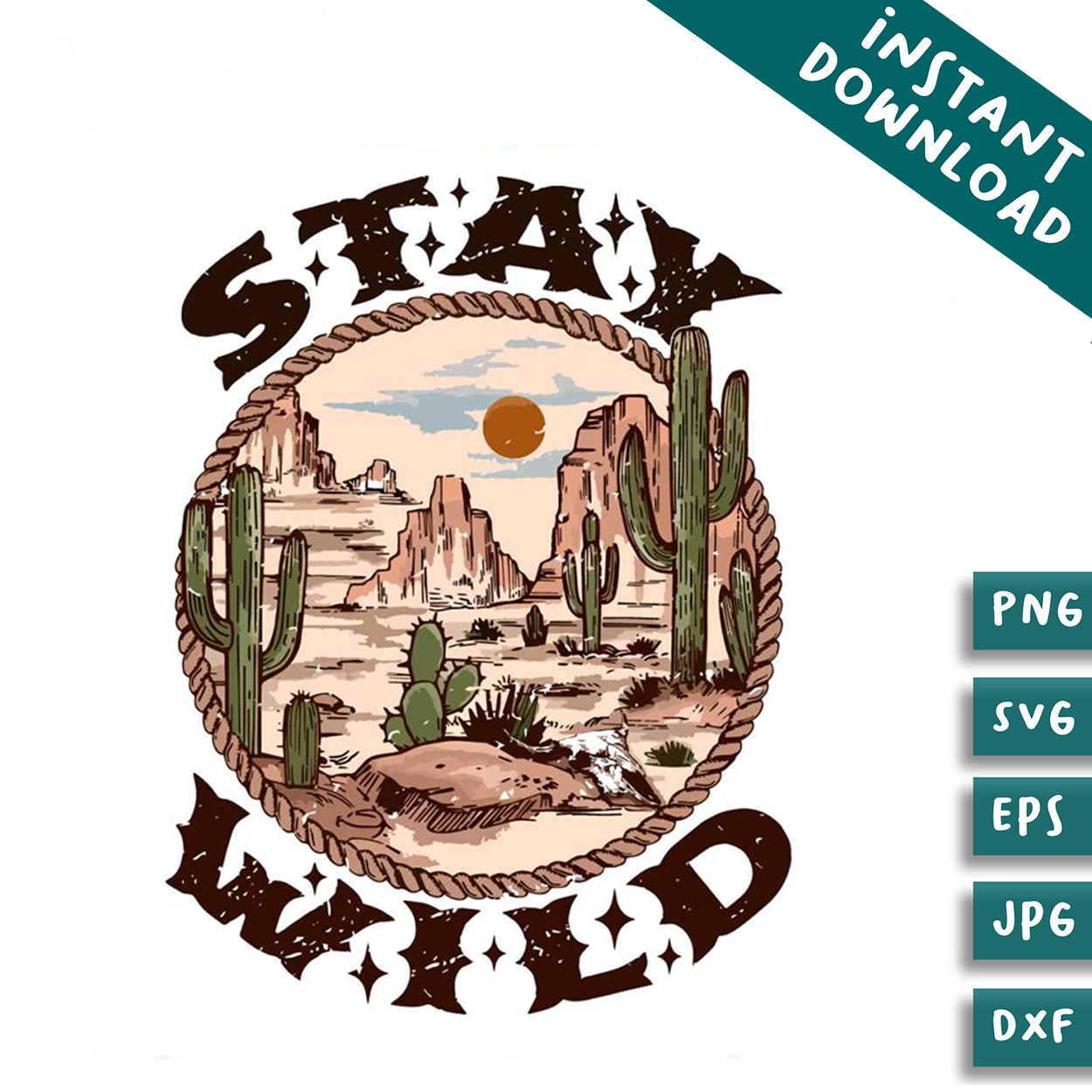 Western Stay Wild svg bundles Wild Life Desert And Cactus sv | Inspire ...