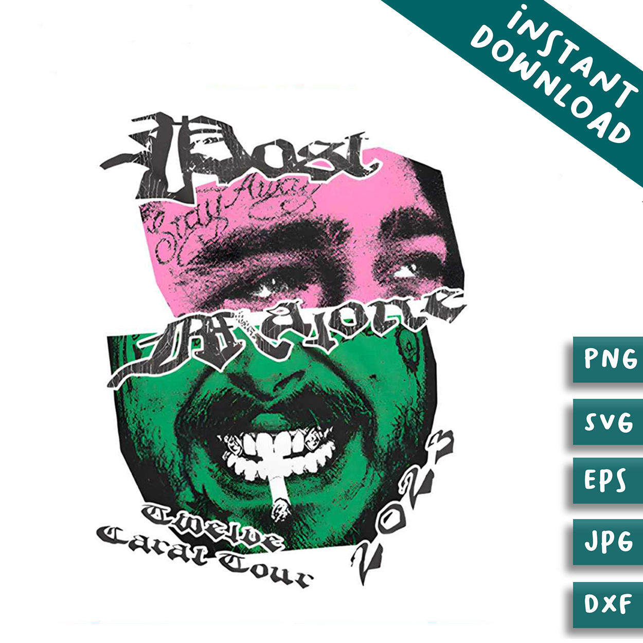 Post Malone Tour 2024 Twelve Carat Tour Png Silhouette | Inspire Uplift