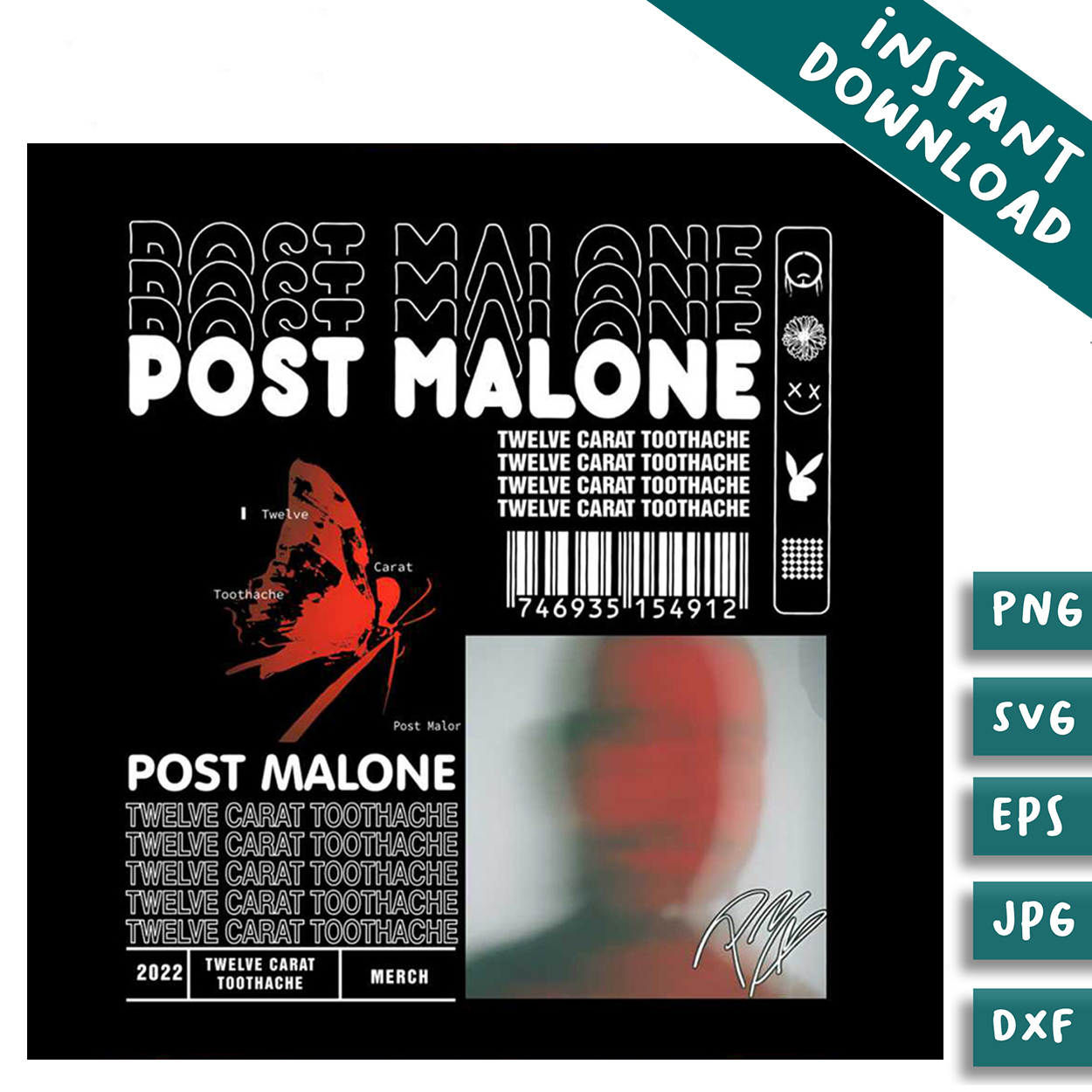 Posty Album Twelve Carat Toothache Post Malone PNG - Inspire Uplift