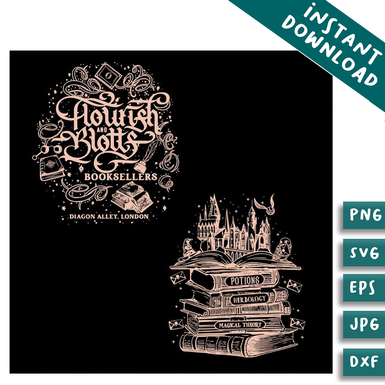 Wizard Castle Book svg bundles Flourish And Blotts svg bundl - Inspire ...