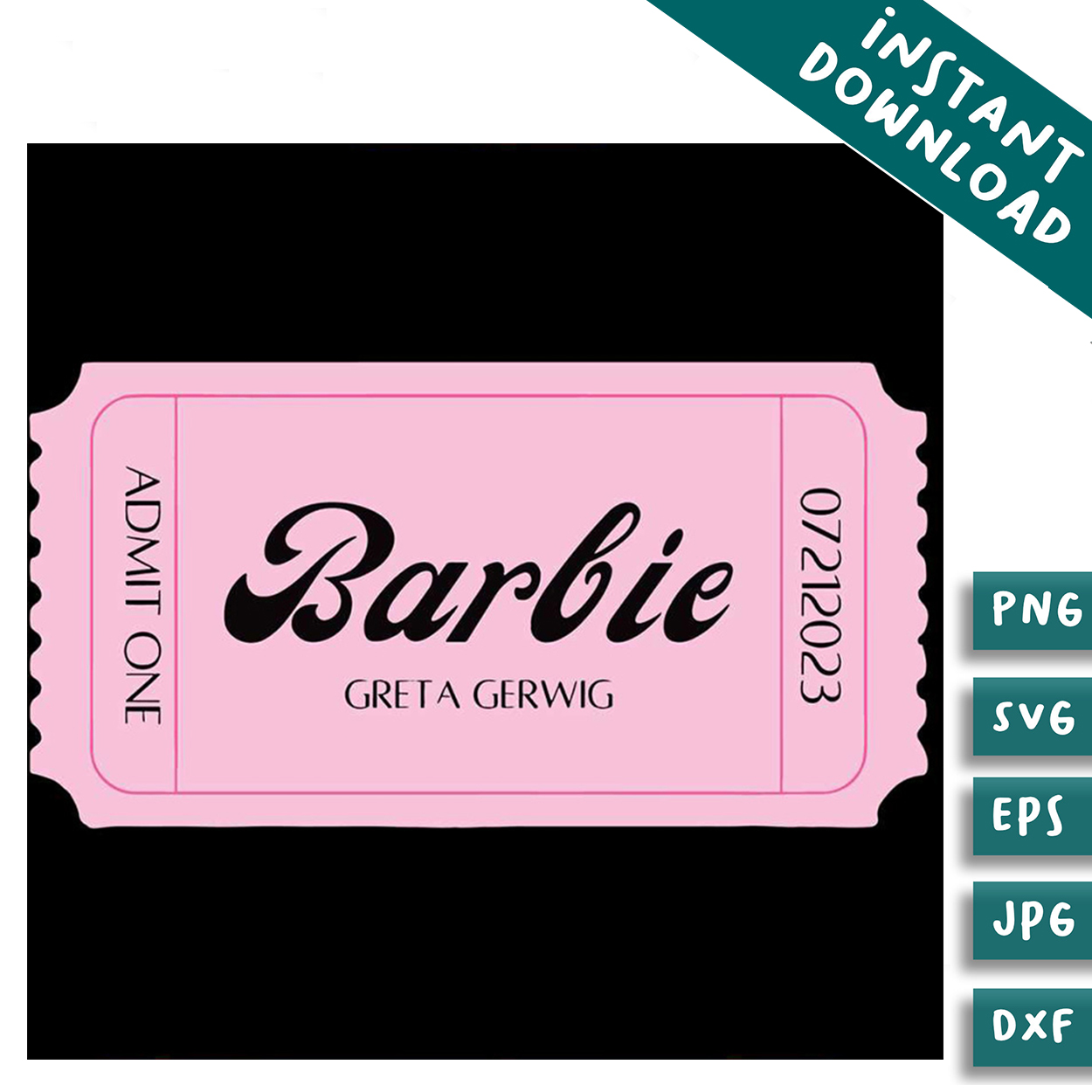 Barbie Movie Ticket Greta Gerwig svg bundles | Inspire Uplift