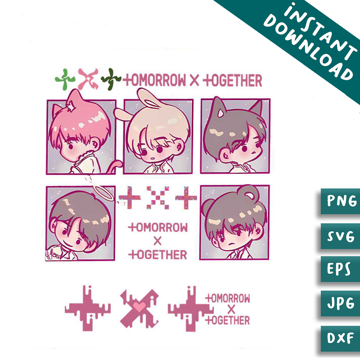 Tomorrow X Together TXT Chibi Fanart Png Silhouette | Inspire Uplift