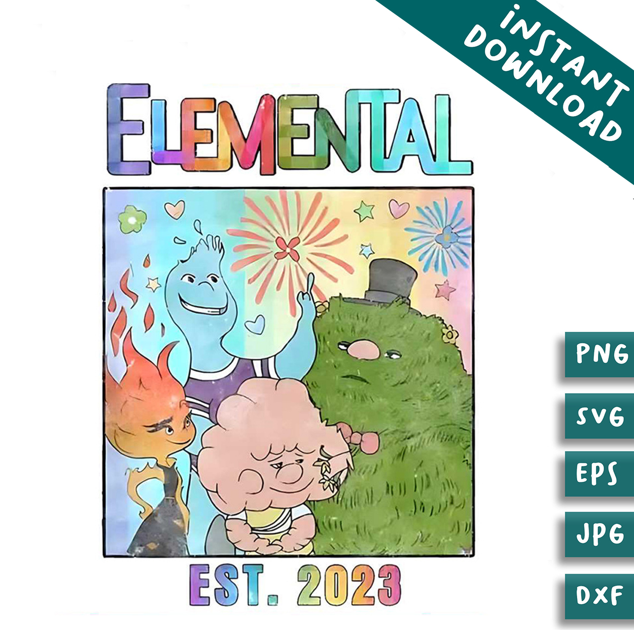 Elemental Ember Wade Ripple Est 2024 PNG Silhouette | Inspire Uplift