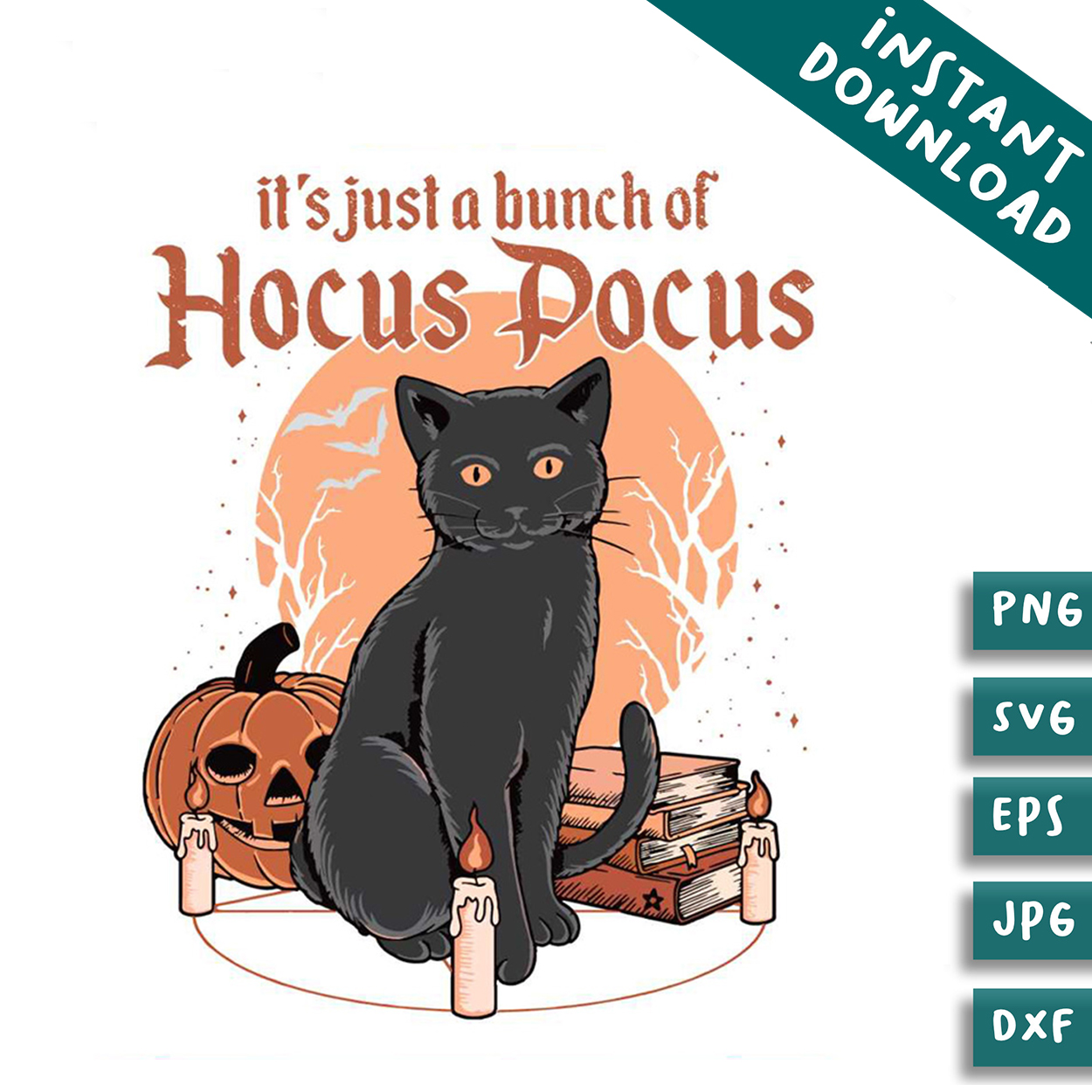 Vintage Just A Bunch Of Hocus Pocus Black Cat SVG Download | Inspire Uplift