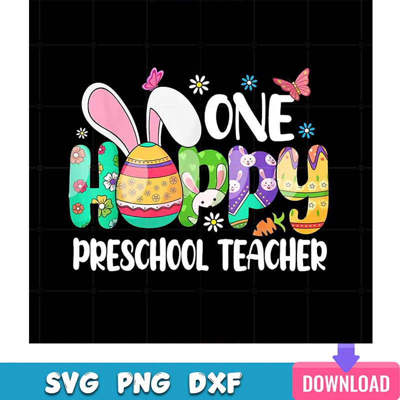 One Hobby Preschool Teacher Bunny Funny Easter Teacher Png | Inspire Uplift