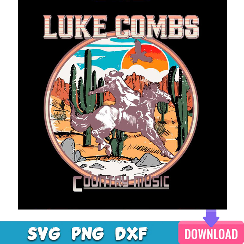 Vintage Retro Western Cowboy Country Music Luke Combs Fans S | Inspire ...