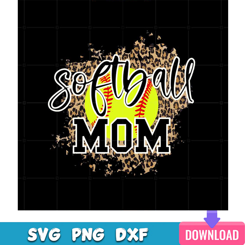 Mom On Cheetah Softball Mom Best Svg Cutting Digital Files - Inspire Uplift