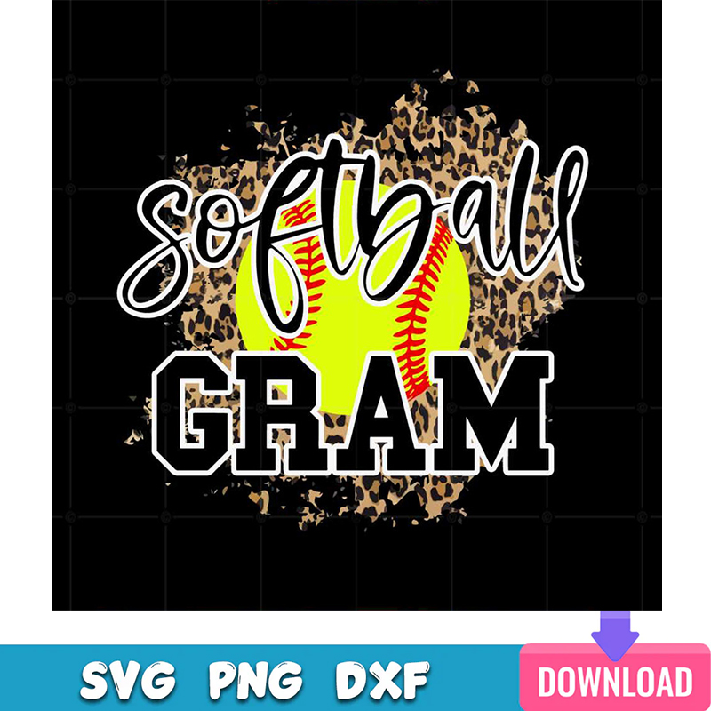 Softball Gram Cheetah Leopard Svg For Cricut Sublimation Fil - Inspire ...
