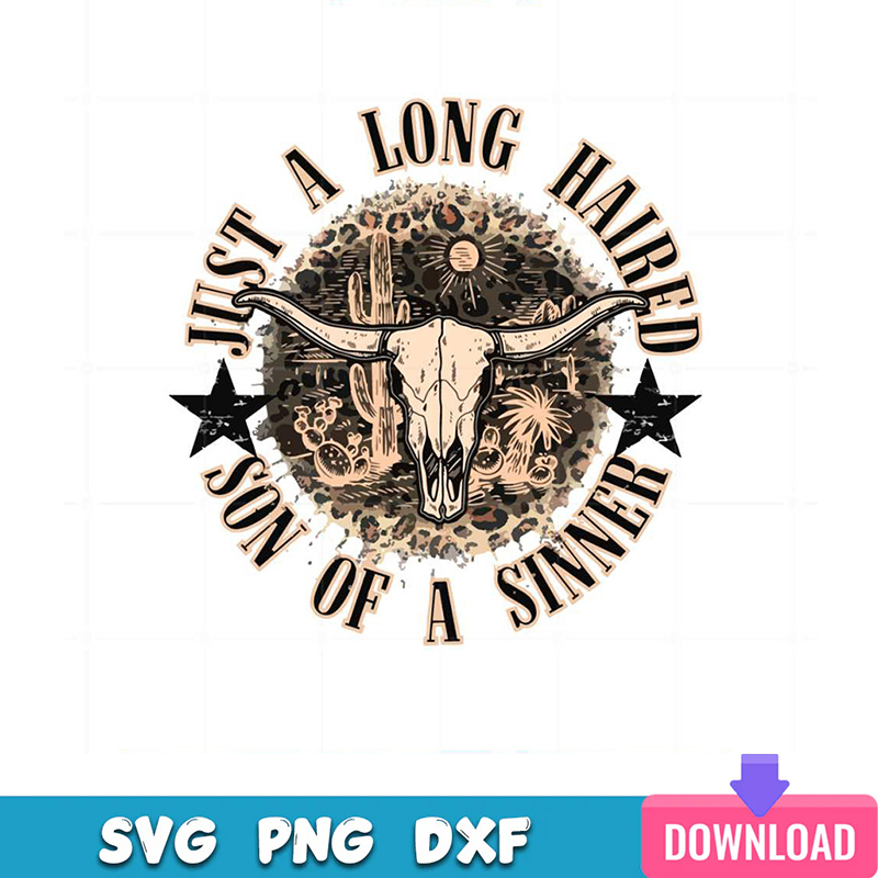 Just A Long Haired Son Of A Sinner Country Music Png Silhoue | Inspire ...