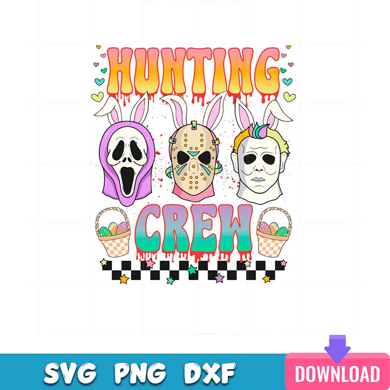 Hunting Crew Serial Killer Funny Killer Easter Day SVG Cutti | Inspire ...