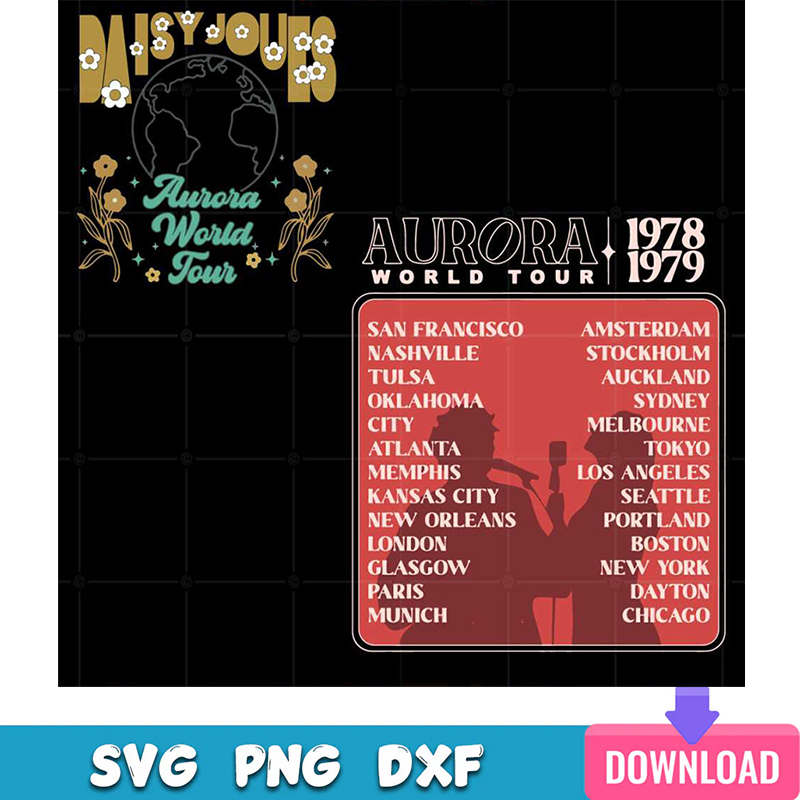 Vintage Daisy Jones And The Six 2 Aurora World Tour Svg | Inspire Uplift
