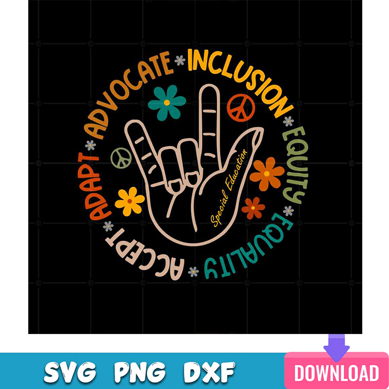 Accept Adapt Advocate Inclusion Equity Equality Autism Aware - Inspire ...