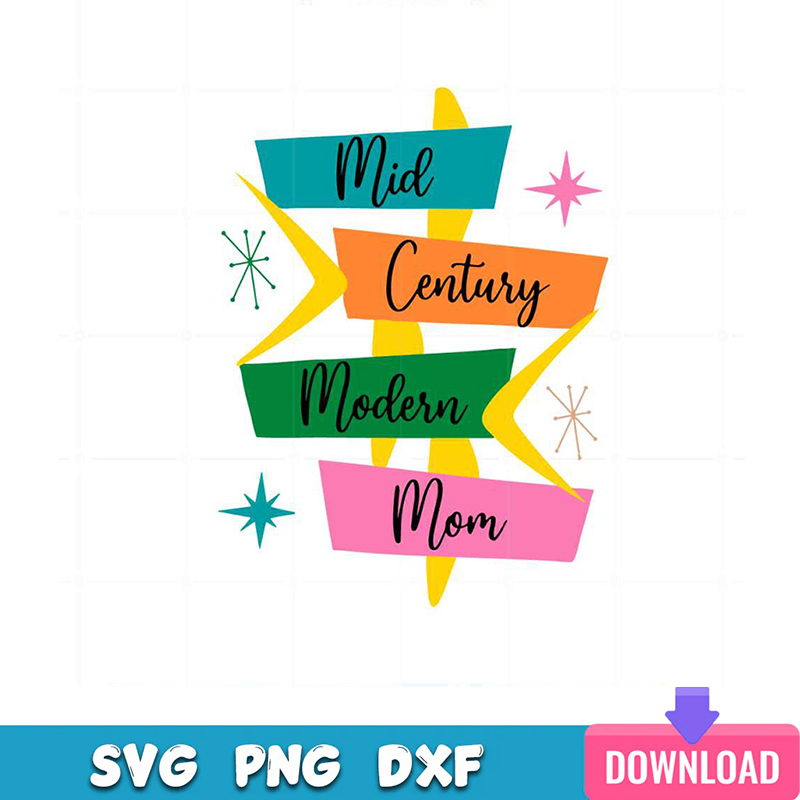 Mid Century Modern Mom Mother's Day SVG Cutting Files | Inspire Uplift