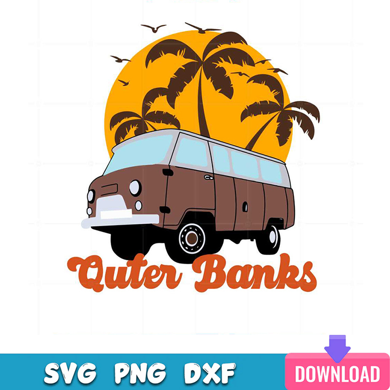 Outer Banks Vintage Van SVG Best Graphic Designs Cutting Fil | Inspire ...