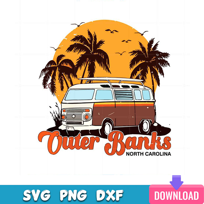 Vintage Outer Banks Beach SVG For Cricut Sublimation Files - Inspire Uplift
