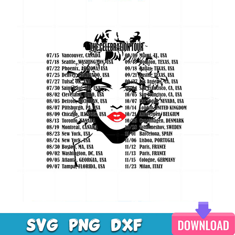 Madonna The Celebration Tour 2024 Madonna Music Concert svg - Inspire ...