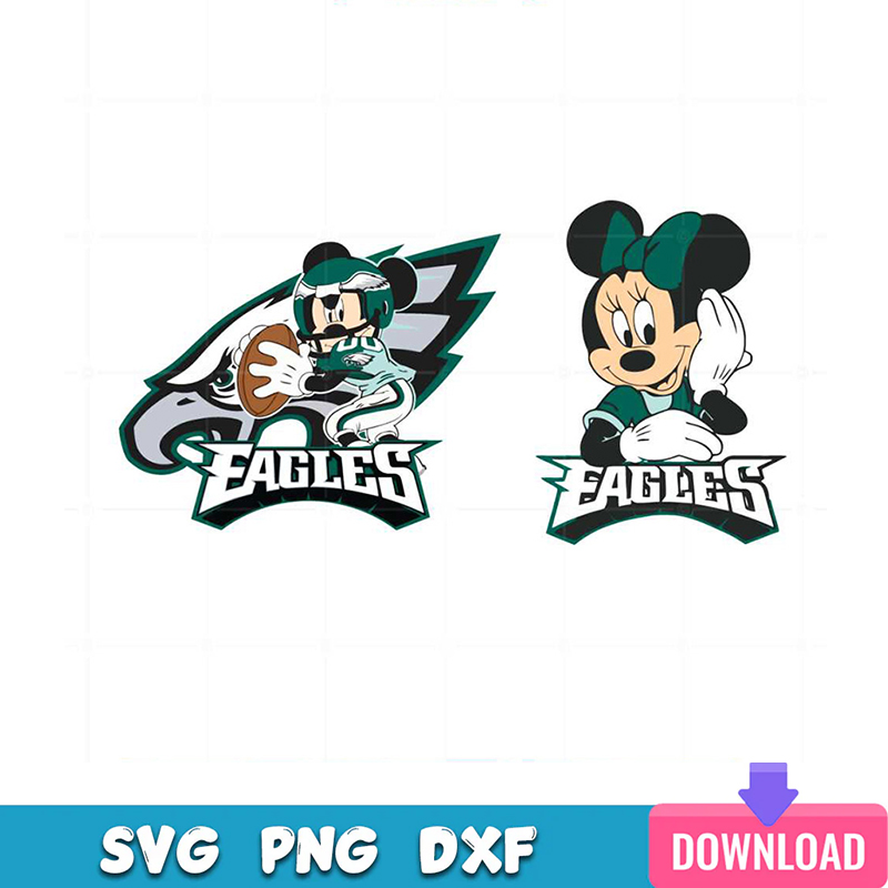 Mickey And Minnie Philadelphia Eagles Fans Svg Cutting Files | Inspire ...