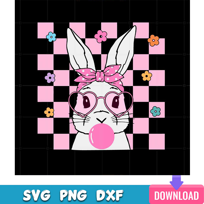 Easter Bunny Girl Pink Bow Svg Files For Cricut Sublimation - Inspire ...