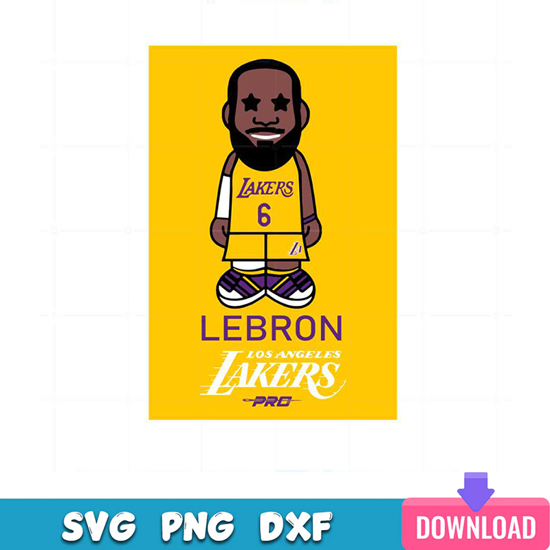 Los Angeles Lakers Lebron James 6 Gold Pro SVG Cutting Files | Inspire ...
