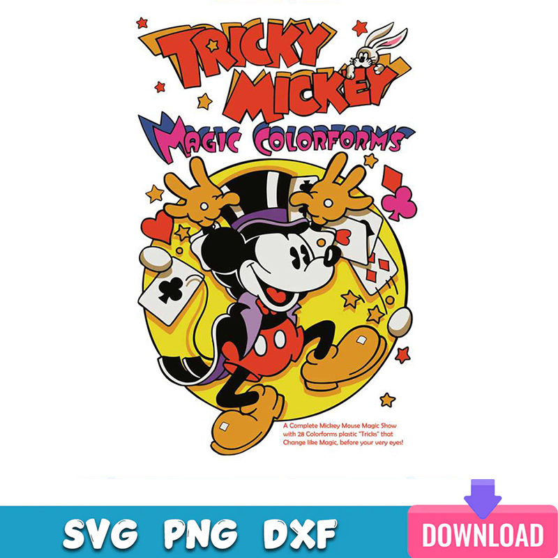 Tricky Mickey Mouse Magic Colorforms SVG File For Cricut - Inspire Uplift