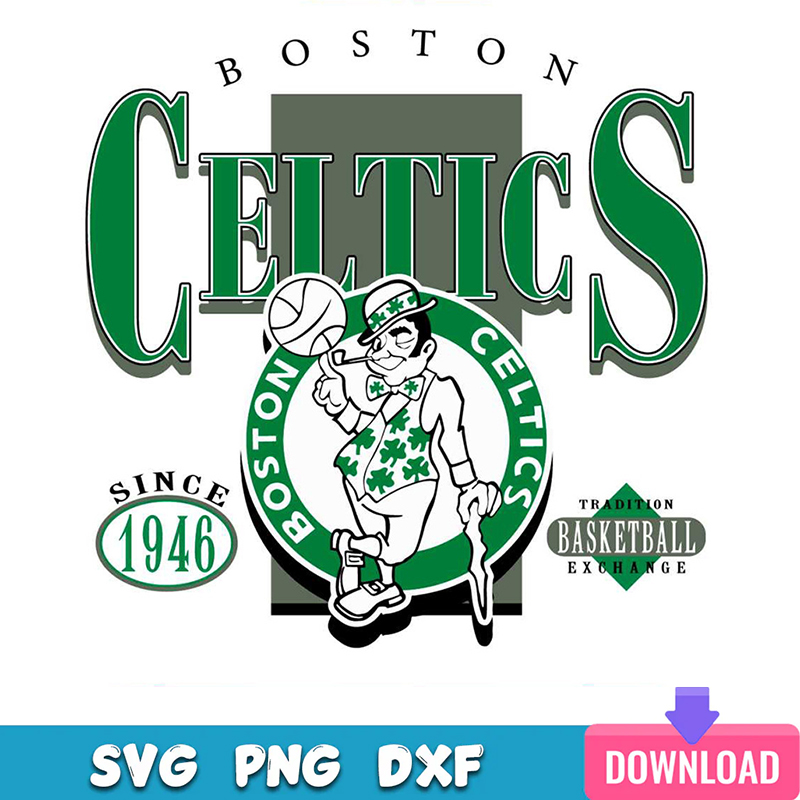 Retro Boston Celtics Basketball SVG | Inspire Uplift