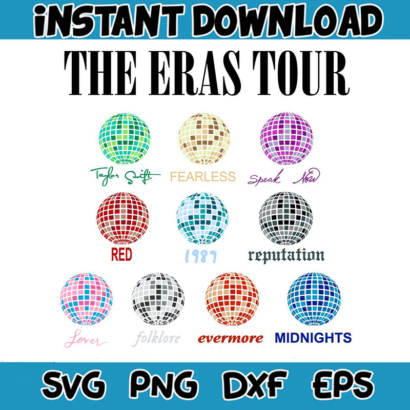 The Eras Tour Disco Ball Taylor Swifts Album SVG Digital Fil | Inspire ...
