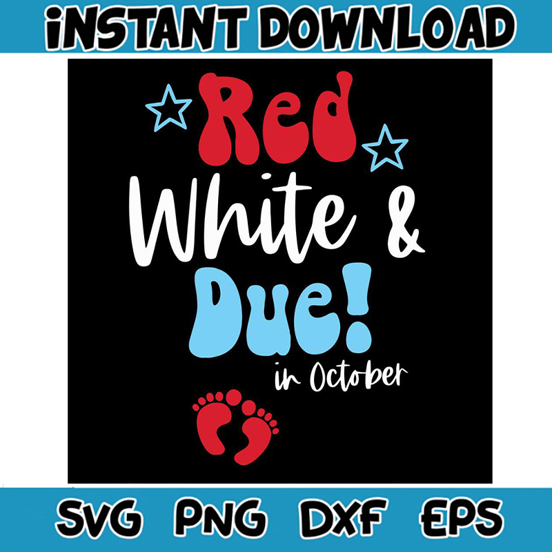 Red White And Due Mom To Be SVG Cutting Digital File | Inspire Uplift