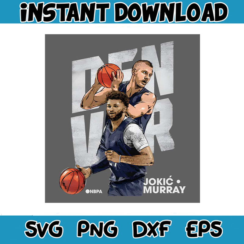 Nikola Jokic And Jamal Murray Denver Duo PNG Silhouette File | Inspire ...