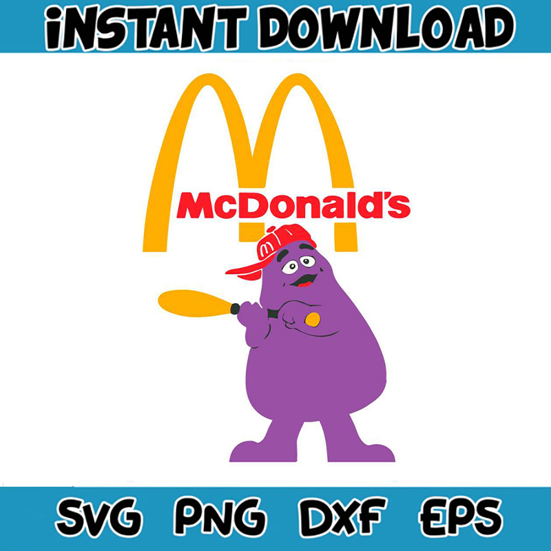 Grimace Birthday Mcdonalds SVG Grimace Meme Evil SVG File - Inspire Uplift