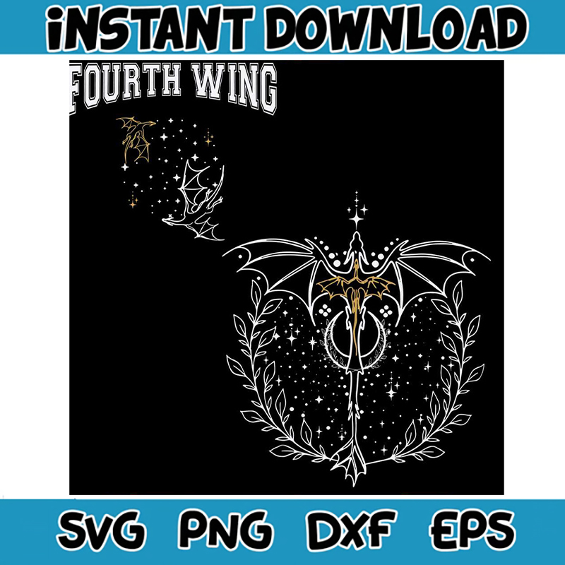 Fourth Wing Dragon Romantasy Fantasy SVG Cutting Digital Fil | Inspire ...