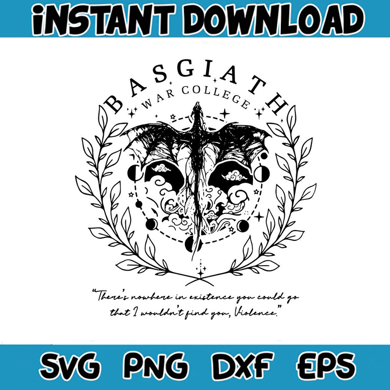 Fourth Wing Basgiath War College SVG Graphic Design File | Inspire Uplift