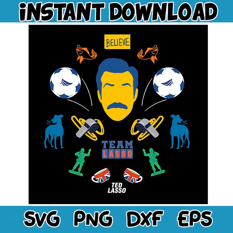 Ted Lasso Icon Collage Svg For Cricut Sublimation Files - Inspire Uplift