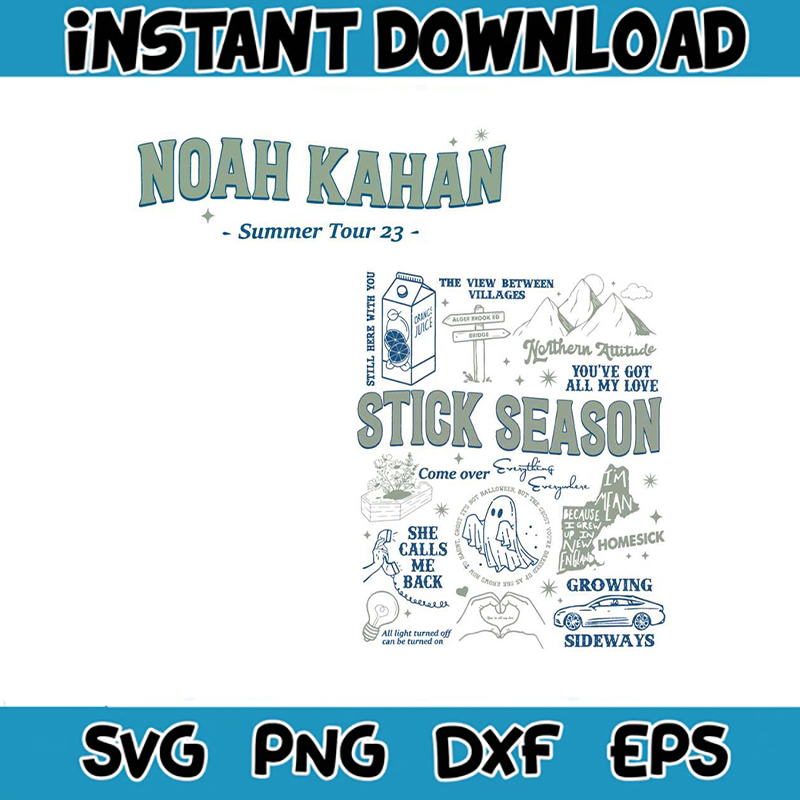 Noah Kahan Merch Stick Season SVG Country Music SVG File | Inspire Uplift