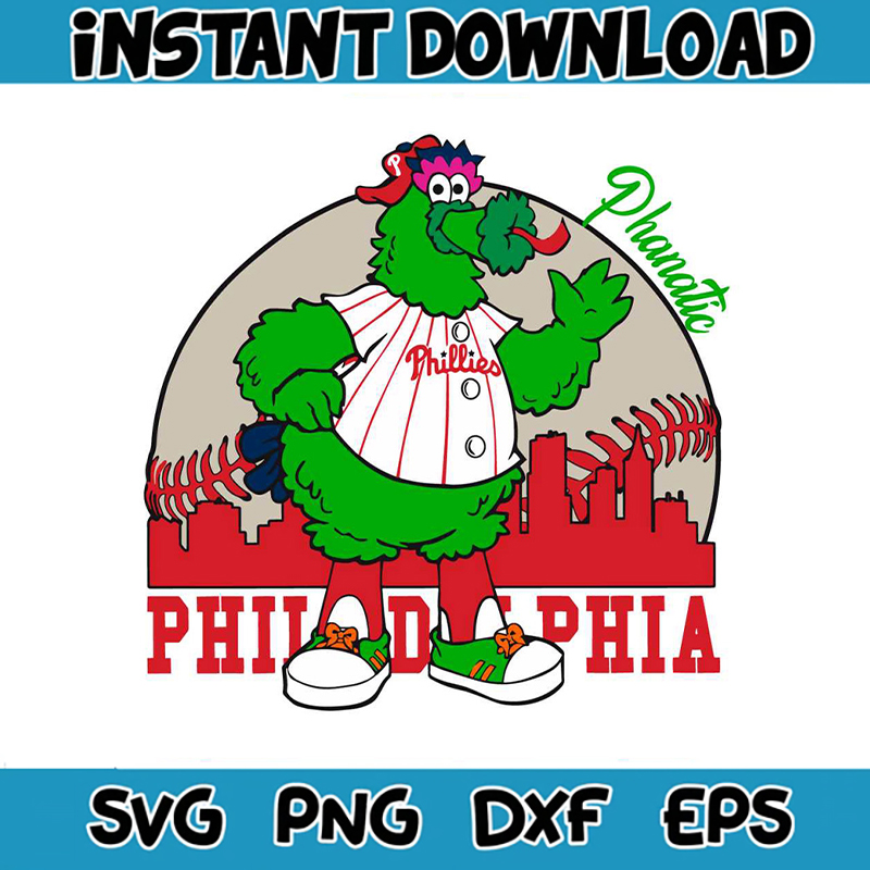 Vintage Phillie Phanatic Cartoon Baseball SVG | Inspire Uplift