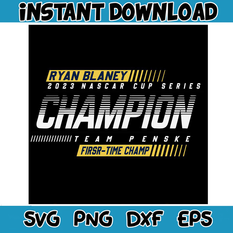 Ryan Blaney NASCAR Cup Series First Time Champ SVG | Inspire Uplift