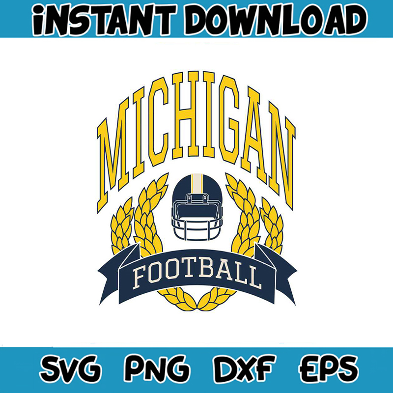 Retro Michigan Football NCAA SVG | Inspire Uplift