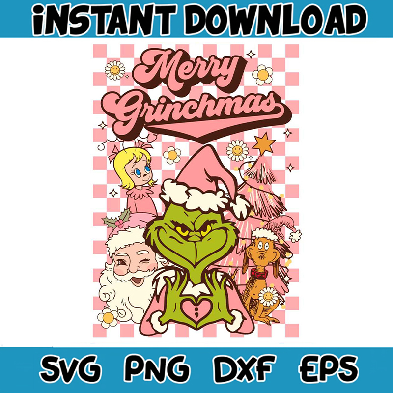 Pink Merry Grinchmas Characters SVG | Inspire Uplift